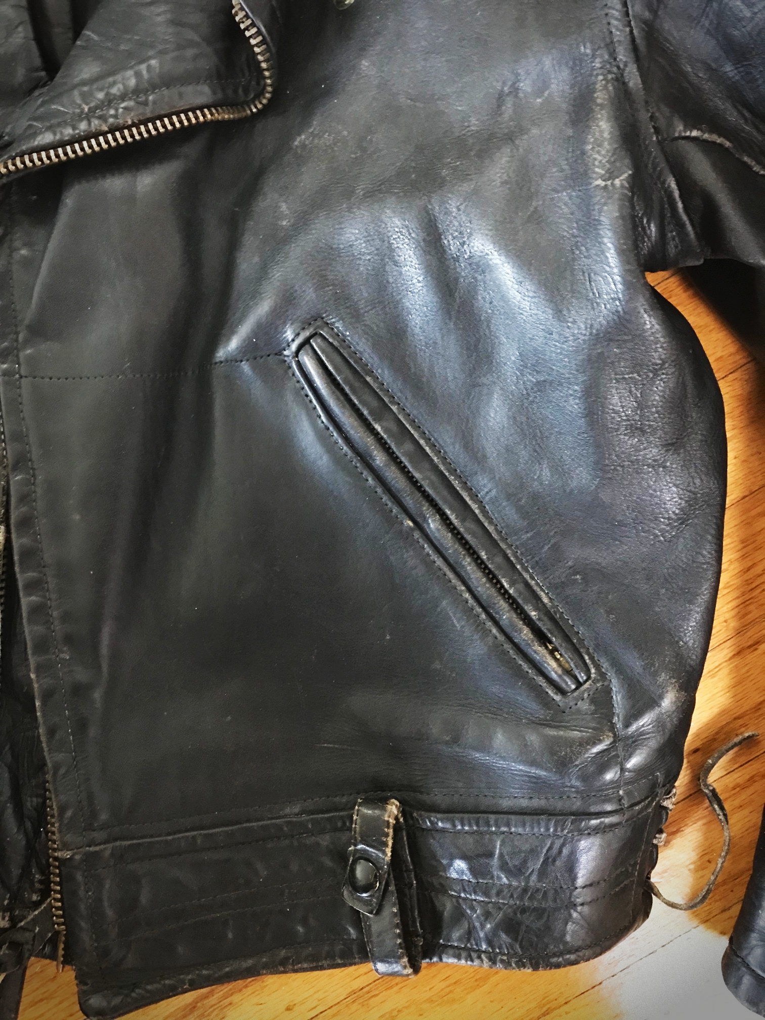 Vintage Cal Leather Cross Zip Jacket- Size 44/42 | The Fedora Lounge