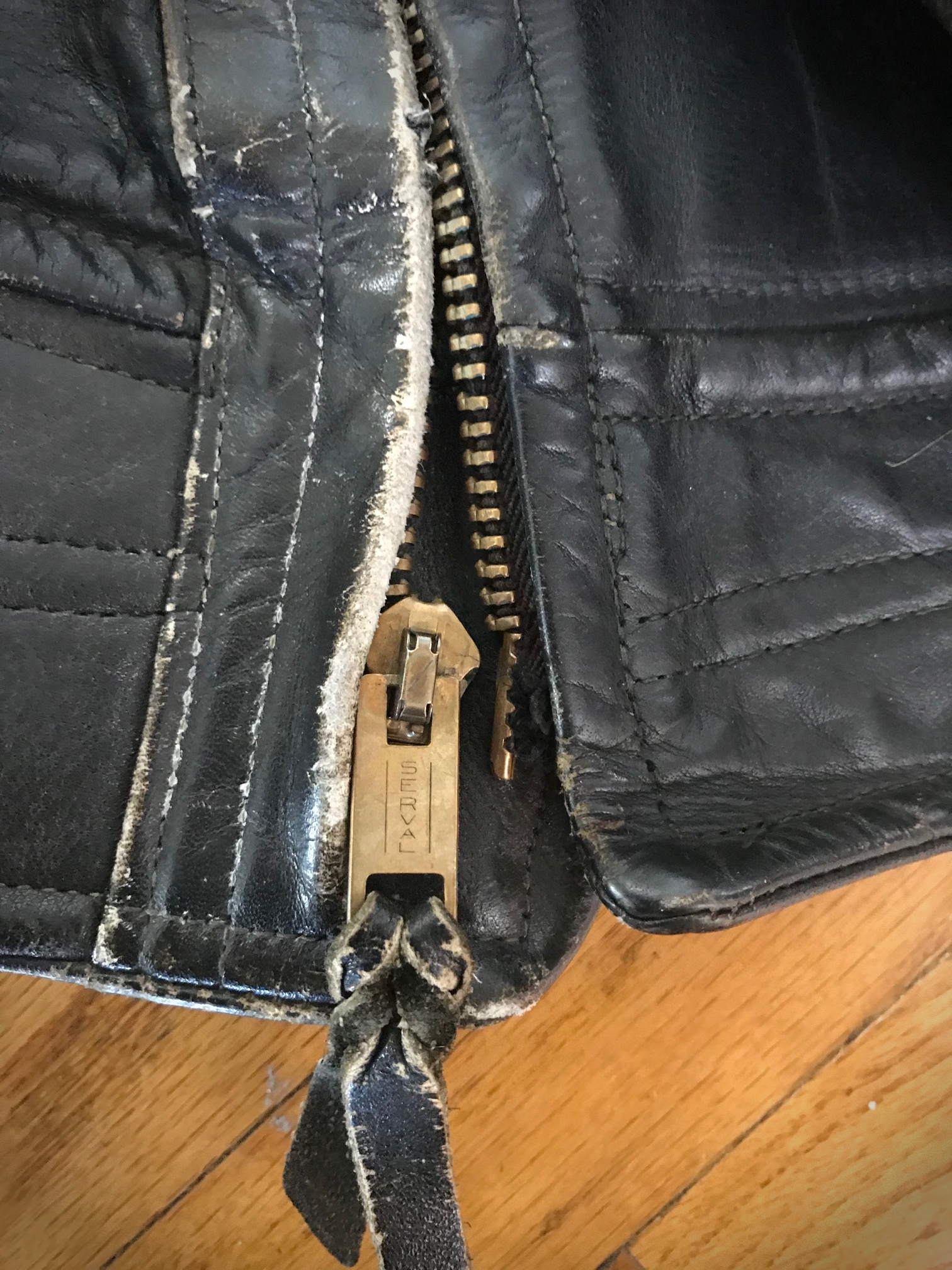 Vintage Cal Leather Cross Zip Jacket- Size 44/42 | The Fedora Lounge