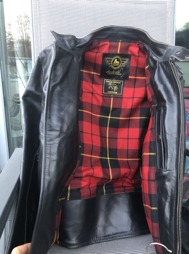 Alexander Leathers / Simmons Bilt Cafe Racer black Horween Steerhide ...