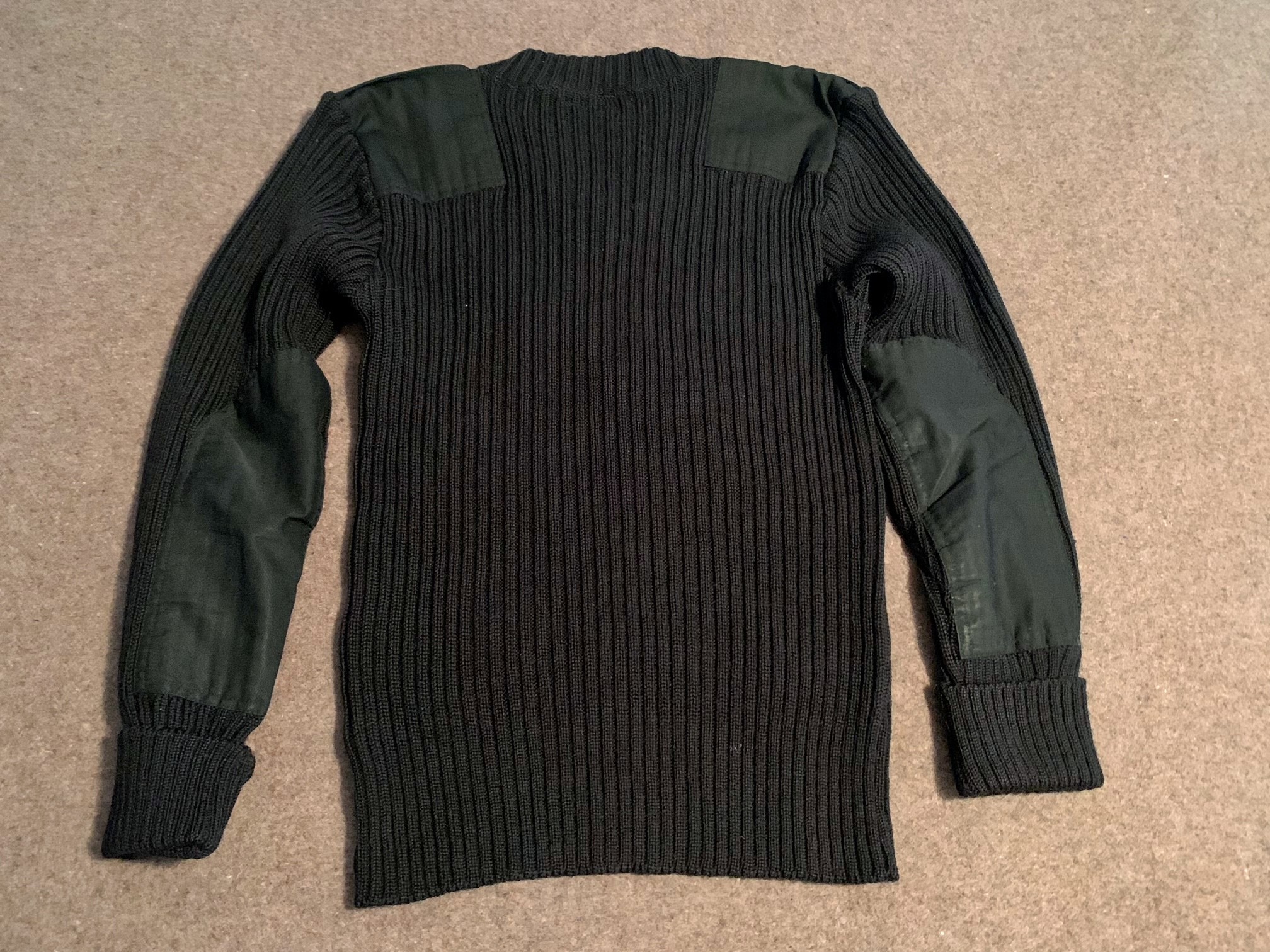 Military Woolly Pully sweater, black, v-neck, 40 | The Fedora Lounge